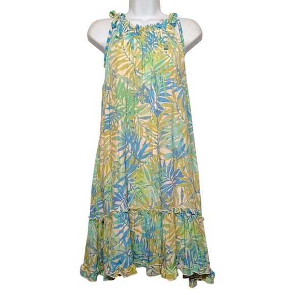 Robbie Bee | Dresses | Robbie Bee Dress Tropical Leaf Blue Green Print ...